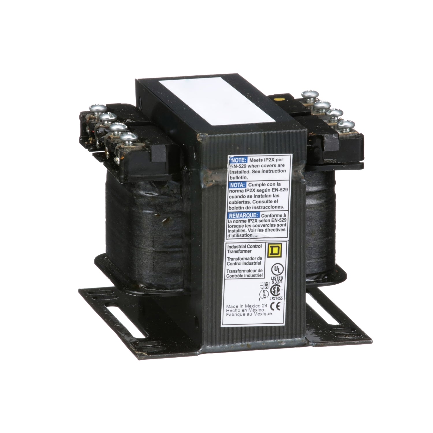 Transformador de control industrial, tipo T, 1 fase, 150 VA, 240 x 480